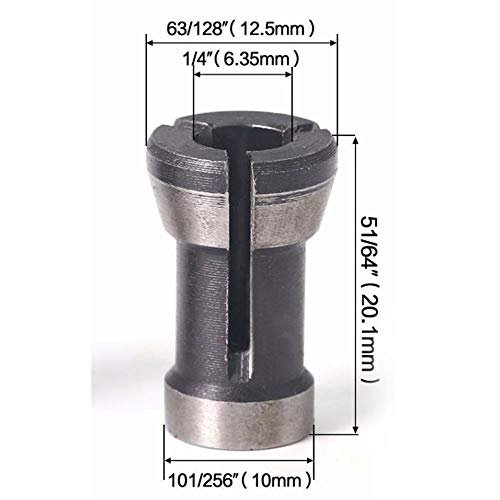 Yakamoz 1/4 Inch Shank Router Collet Extension Milling Cutter Bit Rod Chuck Extender Adapter Extends an Additional 2-1/4" for 1/4" Router Bits Only