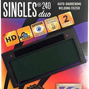 ArcOne S240 DUO Horizontal Single Auto-Darkening Filter for Welding, 2 x 4", Variable Shade, Grind Mode HD (Shade 11/12)