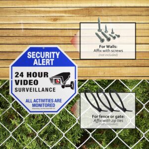 Sheenwang 2-Pack Security Camera Sign, Video Surveillance Signs Outdoor, UV Printed 40 Mil Rust Free Aluminum 10 X 10 in, Weatherproof and Heavy Duty Security Signs for Home or Business