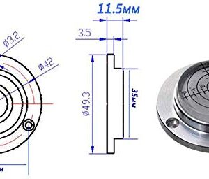 XMLEI Aluminum Alloy universal level Mini Level Round Bubble Spirit Level Diameter 50mm Height 11.5mm（1PCS） (white)