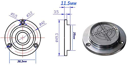 XMLEI Aluminum Alloy universal level Mini Level Round Bubble Spirit Level Diameter 50mm Height 11.5mm（1PCS） (white)