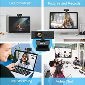 EACH AutoFocus Full HD Webcam 1080P with Privacy Shutter - Pro Web Camera with Dual Digital Microphone - USB Computer Camera for PC Laptop Desktop Mac Video Calling, Conferencing Skype YouTube