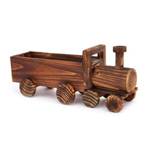 dsxnklnd retro wooden train flower pot succulent plant potted bonsai planter home garden