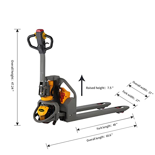 APOLLOLIFT Full Electric Pallet Jack 3300Lbs Capacity Walkie Powered Pallet Jack Lithium Battery Pallet Truck 48" x27" Fork Size