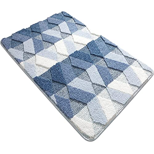 DEXI Door Mat, Non Slip Absorbent Washable Entryway Mat, Low Profile Inside Doormats for Home Entrance, Front Door, 20"x32", Blue