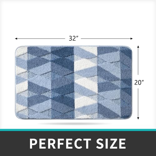 DEXI Door Mat, Non Slip Absorbent Washable Entryway Mat, Low Profile Inside Doormats for Home Entrance, Front Door, 20"x32", Blue