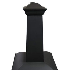 Sunnydaze 57-Inch Black Steel Chiminea with Log Grate, Cover, and Poker - Protective Mesh Screen - 360-Degree Fire View