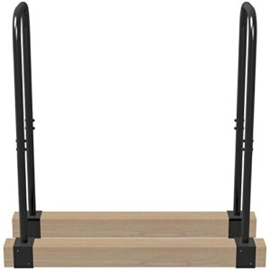 landmann 82800 lumberjack series adjustable log rack, black