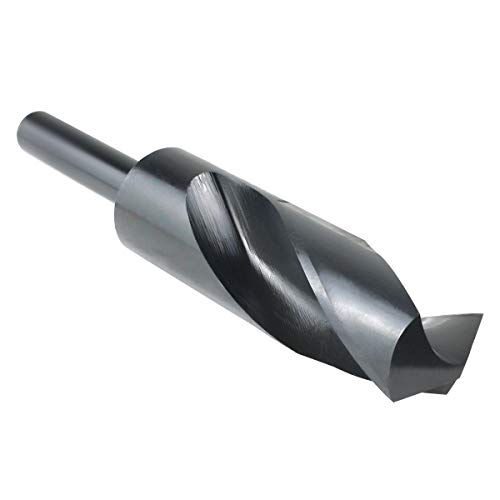 TOPPROS 1 inch Split Point Tip HSS High Speed Steel Black Oxide Twist Drill Bit 1/2" Straight Shank