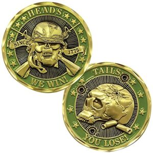 good luck heads tails challenge coin，heads we win tails you lose