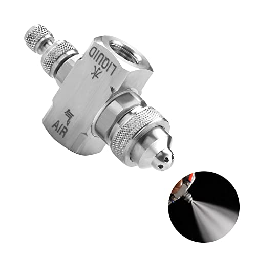 MroMax 1/4BSP Female Thread 70 Degree Round Spray Air Atomizing Mist Nozzle 304 Stainless Steel