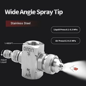 MroMax 1/4BSP Female Thread 70 Degree Round Spray Air Atomizing Mist Nozzle 304 Stainless Steel