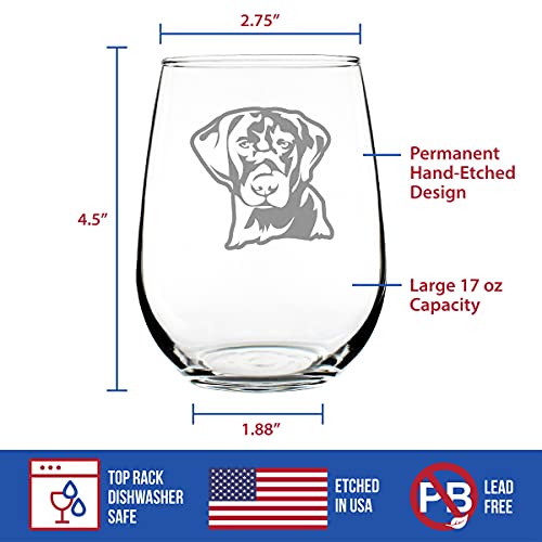 Black Lab Face Stemless Wine Glass - Large Glasses - Cute Gifts for Dog Lovers with a Labrador Retriever