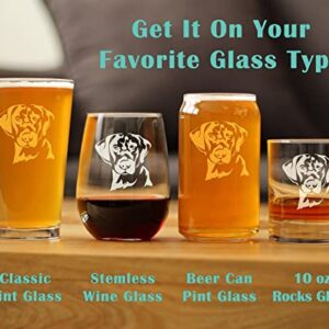 Black Lab Face Stemless Wine Glass - Large Glasses - Cute Gifts for Dog Lovers with a Labrador Retriever