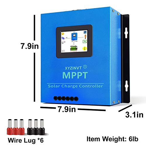 XYZ INVT MPPT Solar Charge Controller 40A Max 170V Input Volt PV Solar Panel Controller Touch Screen LCD Display 12V/24V/48V Auto Identify 36V Manual Setting (MPPT-40A)