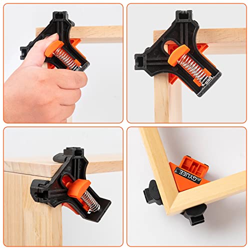 4pcs 90 Degree Angle Clamps, Corner 90° Woodworking Corner Clip, Right Angle Clip Fixer, Clamp Tool with Adjustable Hand Tools (4PCS2)