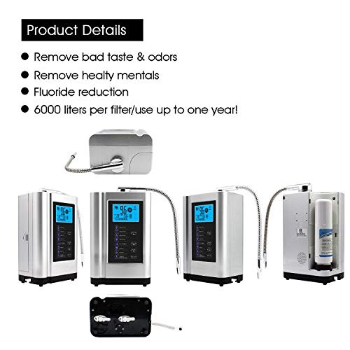 AlkaDrops Water Ionizer, Water Purifier Machine PH 3.5-10.5 Alkaline Acid Water Machine,Up to -500mV ORP, 8000 Liters Per Filter,7 Water Settings,Auto-Cleaning,Intelligent Voice(Silver)