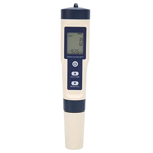 AUNMAS Multifunctional Portable PH/Salinity/TEM/TDS/EC 5in1 Digital Water Quality Tester Monitor Meter Pen