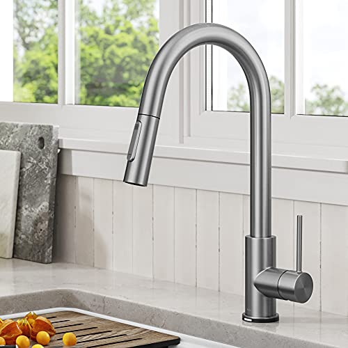 Kraus KTF-3104SFS Oletto Contemporary Single-Handle Touch Kitchen Sink Faucet with Pull Down Sprayer, 16 5/8 Inch, Spot Free Stain