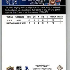 2019-20 Upper Deck Hockey Series 1 30 Years of Upper Deck Hockey Series 1#UD30-21 Connor McDavid Edmonton Oilers Official UD NHL Trading Card