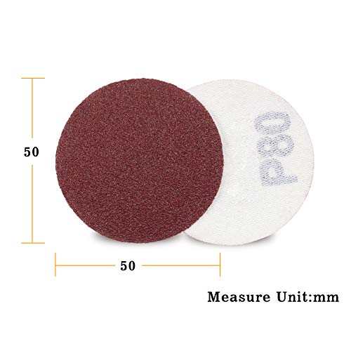 SPEEDWOX 100pcs Sanding Discs 2 inch Sandpaper 80 Grit Hook and Loop Sanding Discs for Sanders Drill Grinder Rotary Tools Attachment Woodworking Wood Auto, No Hole