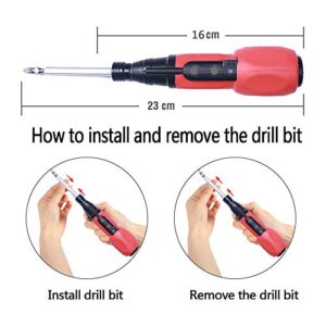 Jiahe Cordless Screwdriver, Electric Rechargeable Screwdriver 3.6V 800mAh Li-ion with Battery Indicator LED light with 12 Free Accessories for Home DIY,Both Hand and Mini Cordless Screwdriver Drill