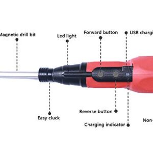 Jiahe Cordless Screwdriver, Electric Rechargeable Screwdriver 3.6V 800mAh Li-ion with Battery Indicator LED light with 12 Free Accessories for Home DIY,Both Hand and Mini Cordless Screwdriver Drill