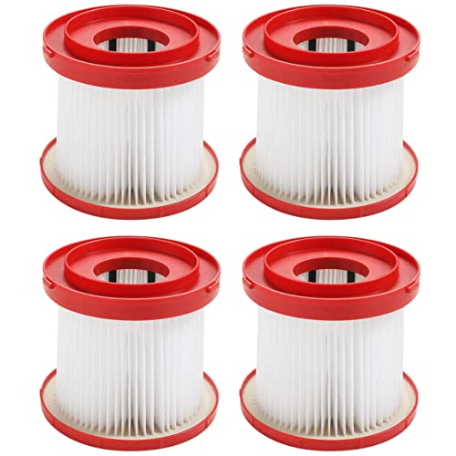 Fette Filter- HEPA Wet Dry Vacuum Filter Compatible with Milwaukee 49-90-1900 for Gallon Wet/Dry Vacuum M18 2 Gallon (0880-20), M12 FUEL 1.6 Gallon (0960-20), M18 FUEL PACKOUT (0970-20). 4 QTY