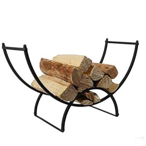 juvale 3-foot curved firewood rack for indoor outdoor (black)