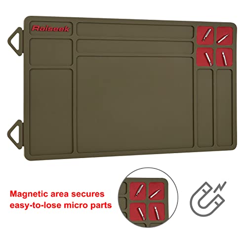 Raiseek Cleaning Mat, Pistol Gun Maintenance Mat,Anti-Slip Rubberized Repair Mat 15.9" x 9.8"(Brown)