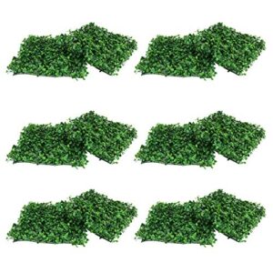 YaeMarine 12-Pack 10"x10" Artificial Boxwood Hedge Mat with Cable Ties UV Privacy Fence Screen Greenery Panel Outdoor Decor,Garden,Pawn (12)