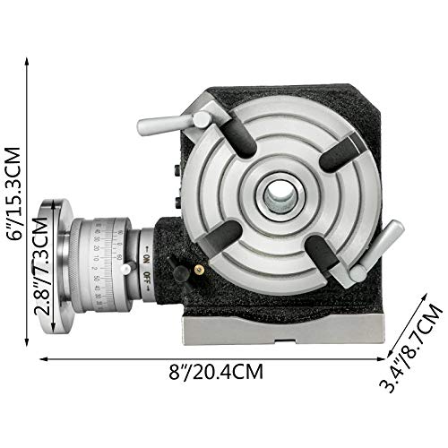 BestEquip Rotary Table 4inch(100mm) Horizontal Vertical Milling Table 2/5inch(10mm) 4-Slot Milling Rotary Table MT-2 Rotary Table for Milling with Indexing Plate Set for Precision Milling Drilling