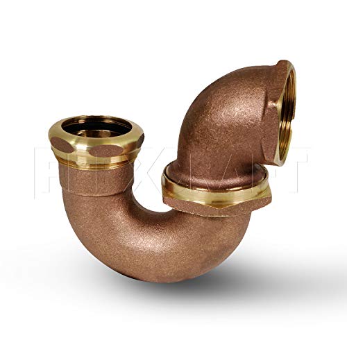 Highcraft 43537 LA Pattern Trap for Tubular Drain Applications, 1-1/2 in. IPS, Rough Brass