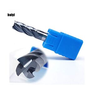 joleully 1/2" Carbide Square End Mill, HRC 45 Deg Single End 4 Flute AlTiN Coating Mill Bits