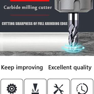 joleully 1/2" Carbide Square End Mill, HRC 45 Deg Single End 4 Flute AlTiN Coating Mill Bits