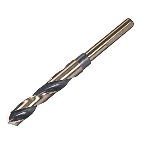 uxcell Reduced Shank Twist Drill Bits 14mm High Speed Steel 4341 with 10mm (3/8") Shank for Stainless Steel Alloy Metal Plastic Wood