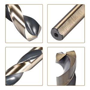 uxcell Reduced Shank Twist Drill Bits 14mm High Speed Steel 4341 with 10mm (3/8") Shank for Stainless Steel Alloy Metal Plastic Wood