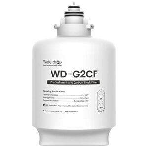 waterdrop wd-g2cf filter, replacement for wd-g2-w, wd-g2-b, wd-g2p600-w reverse osmosis system,12-month lifetime