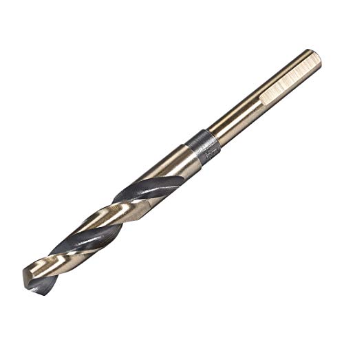 uxcell Reduced Shank Twist Drill Bits 13mm High Speed Steel 4341 with 10mm (3/8") Shank for Stainless Steel Alloy Metal Plastic Wood