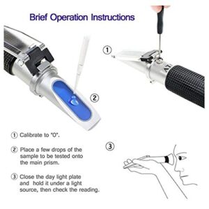 Abuycs Brix Refractometer with ATC for Beer Wort Wine Fruit Sugar Homebrew Meter Dual Scale Brix 0-32% & Specific Gravity 1.000-1.130 Replace Homebrew Hydrometer