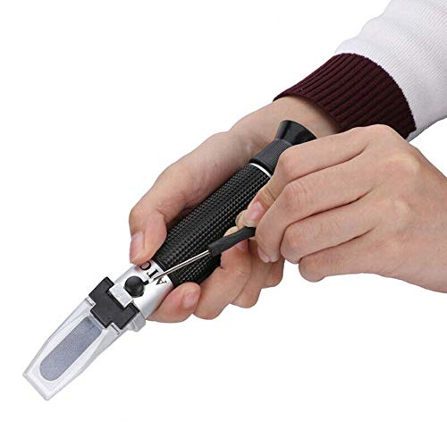 Abuycs Brix Refractometer with ATC for Beer Wort Wine Fruit Sugar Homebrew Meter Dual Scale Brix 0-32% & Specific Gravity 1.000-1.130 Replace Homebrew Hydrometer