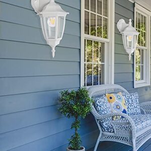 FUDESY Outdoor Wall Lantern, Exterior Waterproof Wall Sconce Light Fixture, White Front Porch Light Wall Mount for Garage, Patio, Yard, FDS2542EW (Bulb Included)