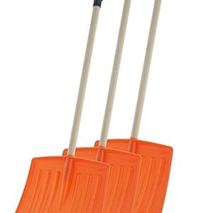 Superio Kids Snow Shovel for Driveway, Plastic Heavy Duty Shovel for Snow Removal with D Grip Wooden Handle Small Orange Kids Shovel Sturdy, 35“ Height, Durable Plastic 12" Wide Blade, Snow Fun (3)