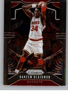 2019-20 prizm basketball #4 hakeem olajuwon houston rockets official nba trading card from panini america