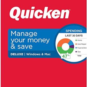 Quicken Deluxe Personal Finance – Manage your money and save – 1-Year Subscription (Windows/Mac)