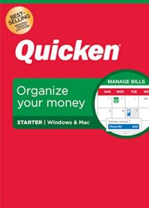 quicken starter personal finance – start taking control of your money – 1-year subscription (windows/mac)