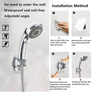 Shower Head with handheld, High Pressure 8'' Rainfall Stainless Steel Handheld Shower with ON/OFF Pause Switch Shower Combo with hose,Adhesive Shower Head Holder