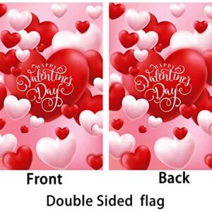 Flagmax Valentine Flag, Double Sided Valentine's Day Flag Red and White Love Valentine Garden Flag 28 x 40 Inch Valentine House Flags for Valentine's Day Decoration with 2 Grommets