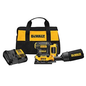 dewalt 20v max* xr palm sander, sheet, variable speed, 2-ah battery, 1/4-inch (dcw200d1)