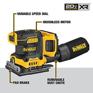 DEWALT 20V MAX* XR Palm Sander, Sheet, Variable Speed, 2-Ah Battery, 1/4-Inch (DCW200D1)